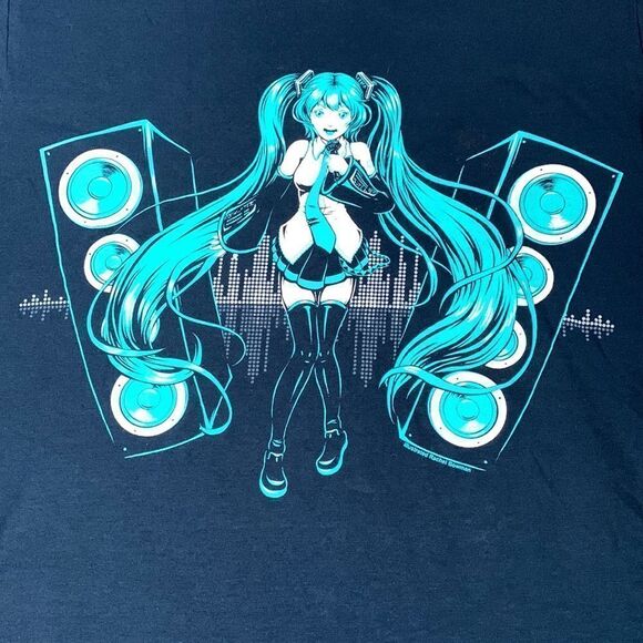 Tops | Hatsune Miku Speaker Stack Vocaloid Anime Graphictshirt Xs Navy ...
